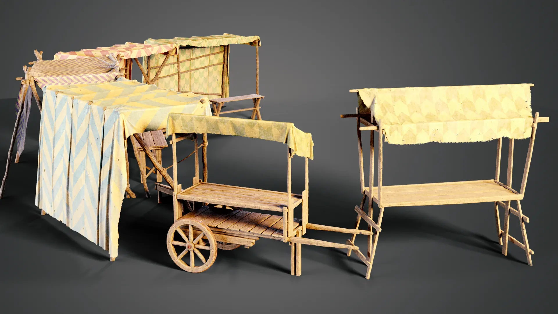 Medieval market stands - FlippedNormals