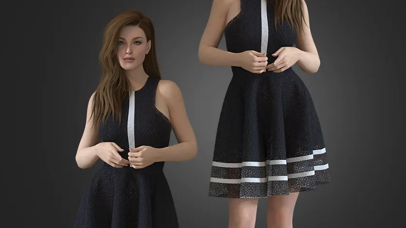 Dress Marvelous Designer / Clo3D - FlippedNormals