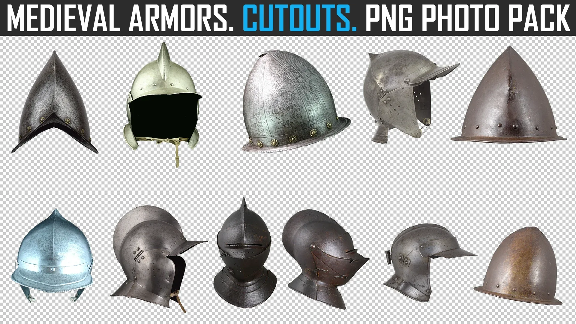 Medieval Armors Cutouts - PNG Photo - FlippedNormals