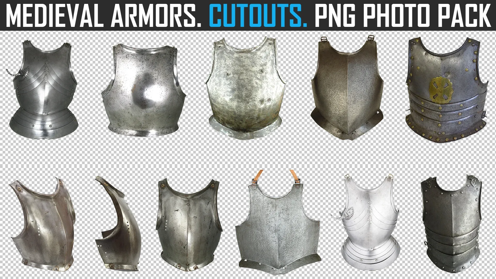 Medieval Armors Cutouts - PNG Photo - FlippedNormals