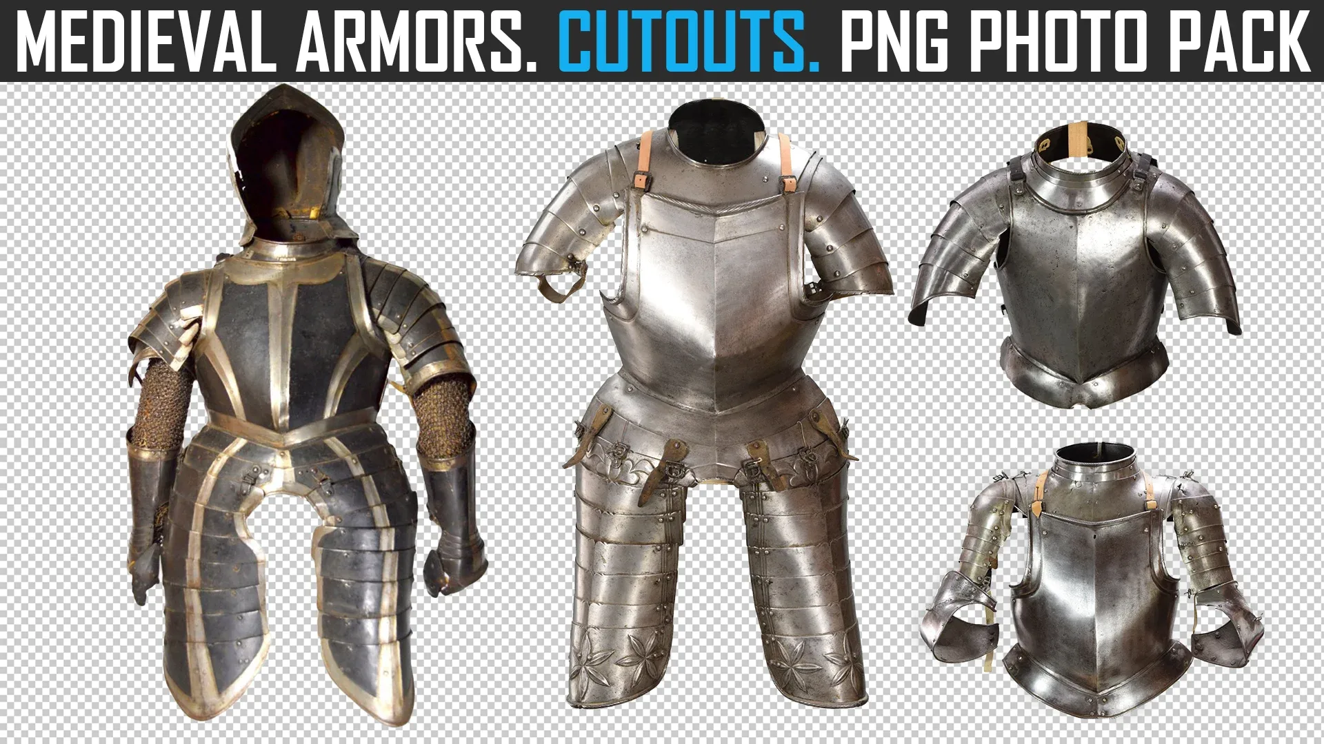 Medieval Armors Cutouts - PNG Photo - FlippedNormals