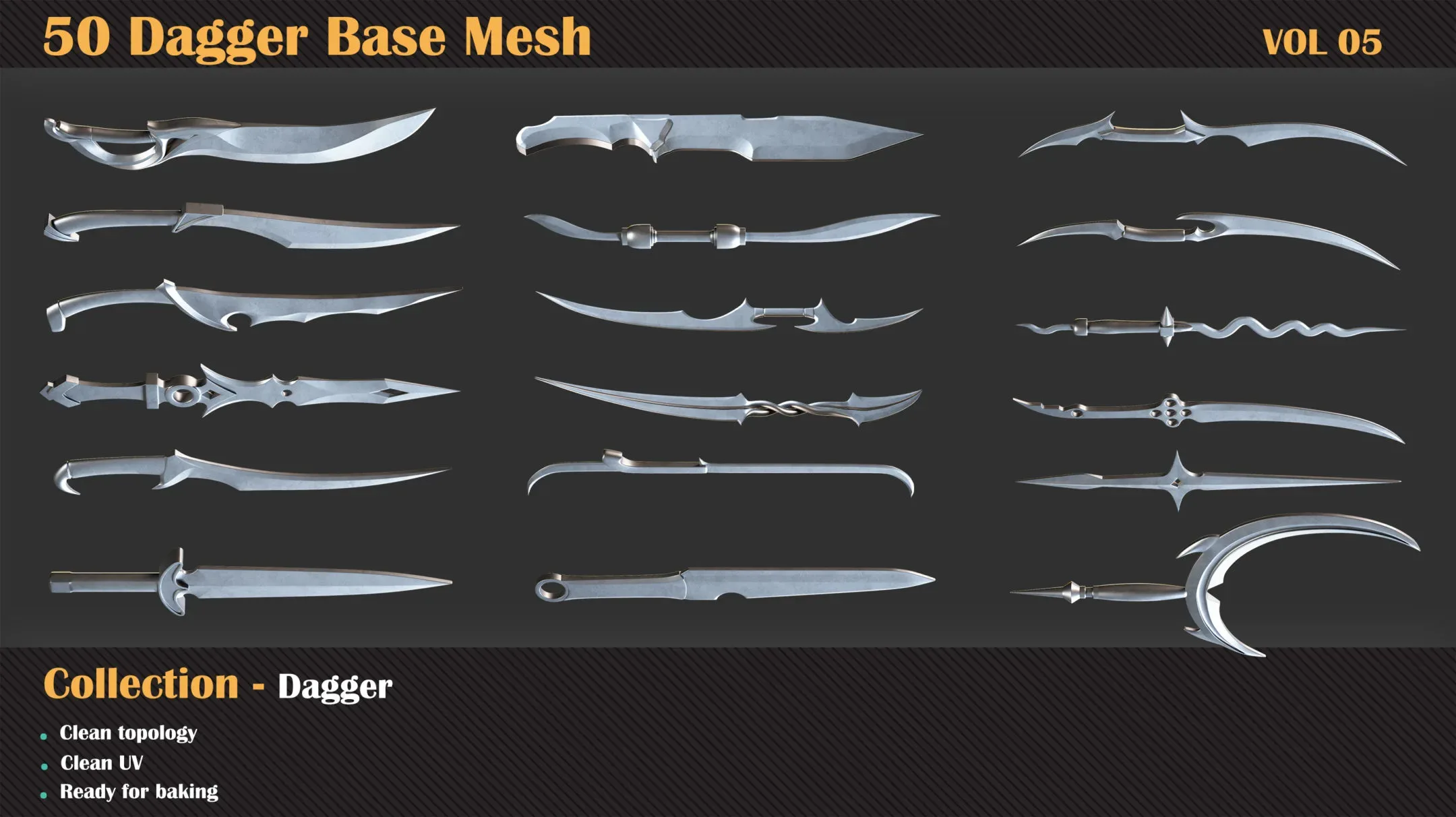50 Dagger Base Mesh - VOL 05 ( - FlippedNormals