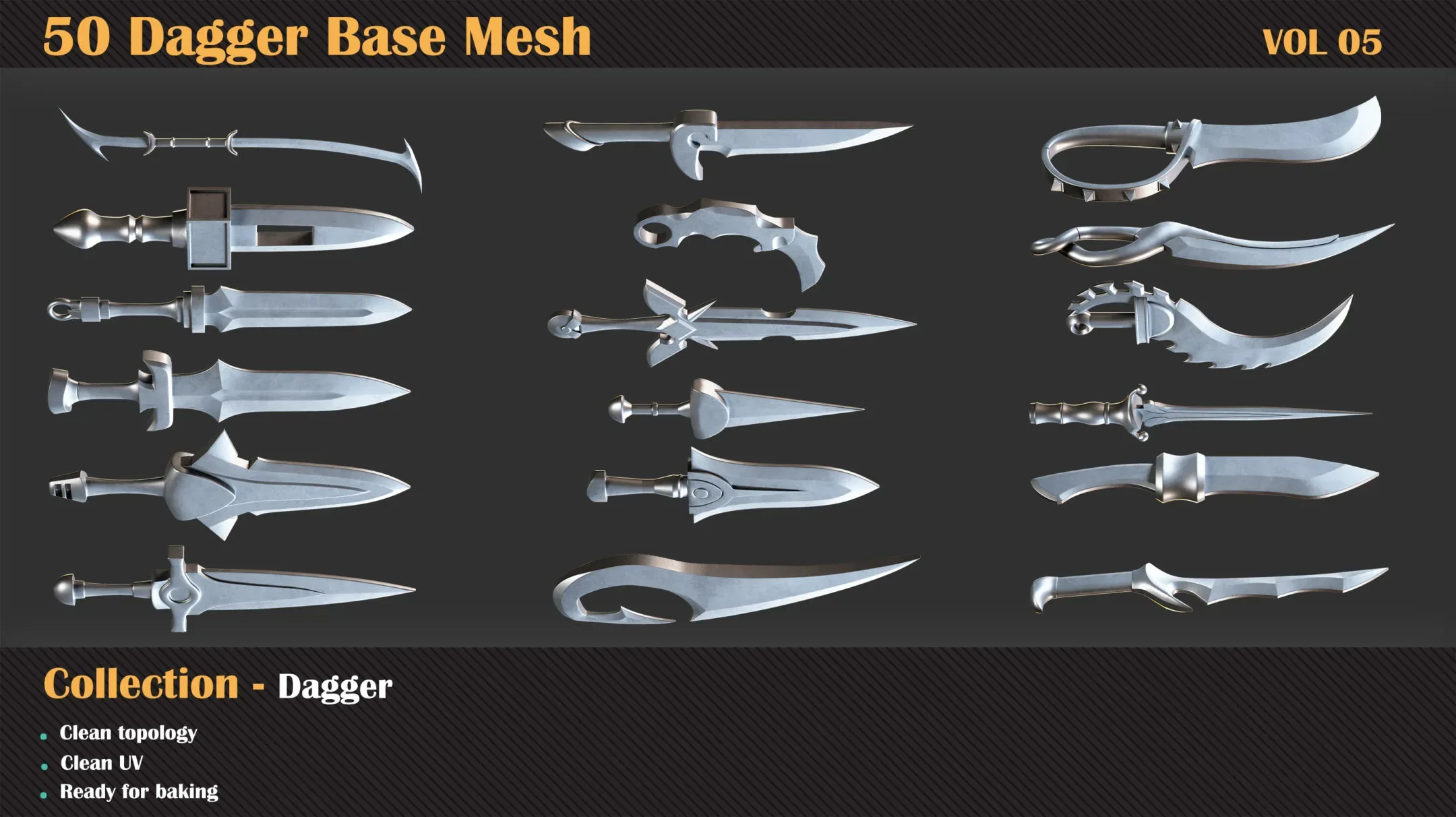 50 Dagger Base Mesh - VOL 05 ( - FlippedNormals
