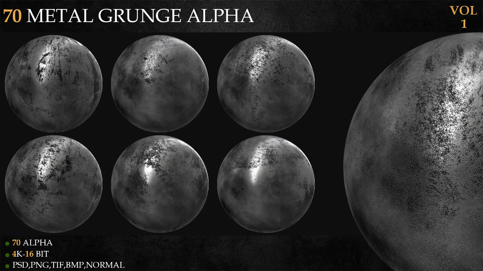 70 Metal Grunge Alpha-VOL 1 - FlippedNormals