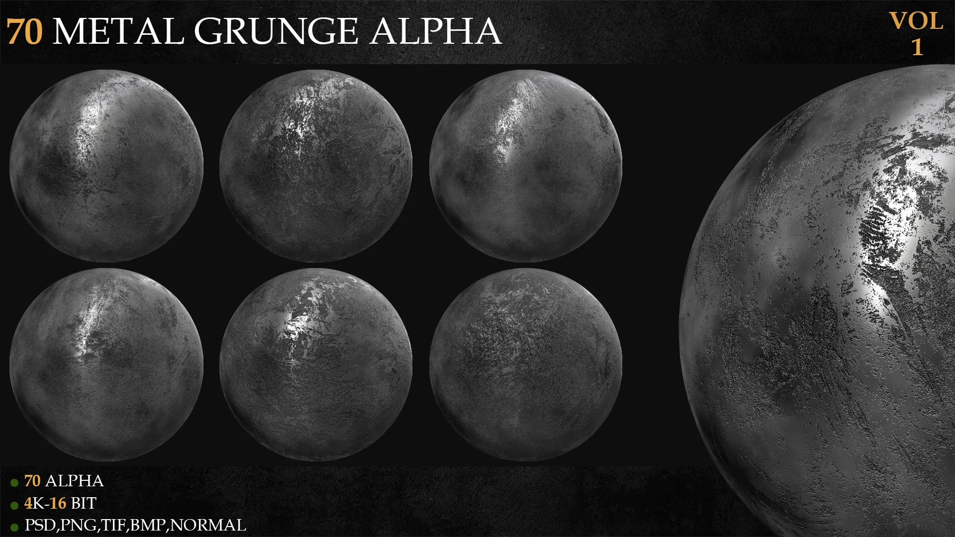 70 Metal Grunge Alpha-VOL 1 - FlippedNormals