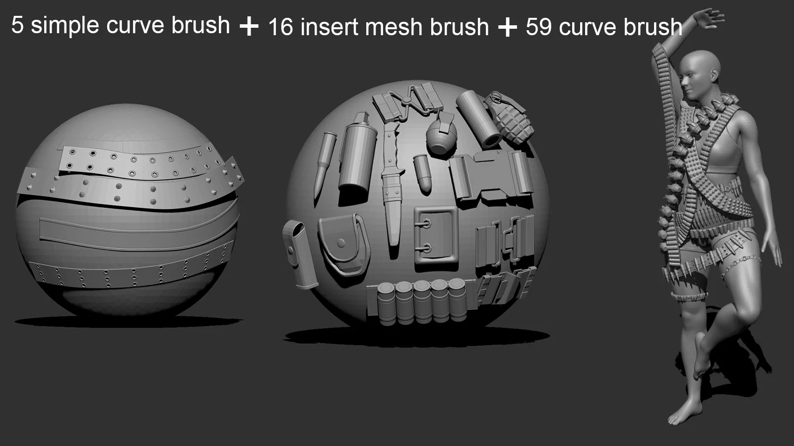 80 military bullet belt Zbrush - FlippedNormals