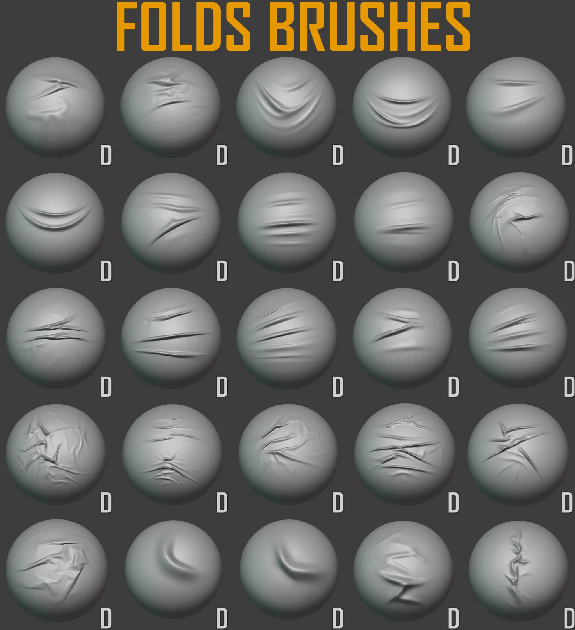 Blender. Sculpting Brush. Folds - FlippedNormals