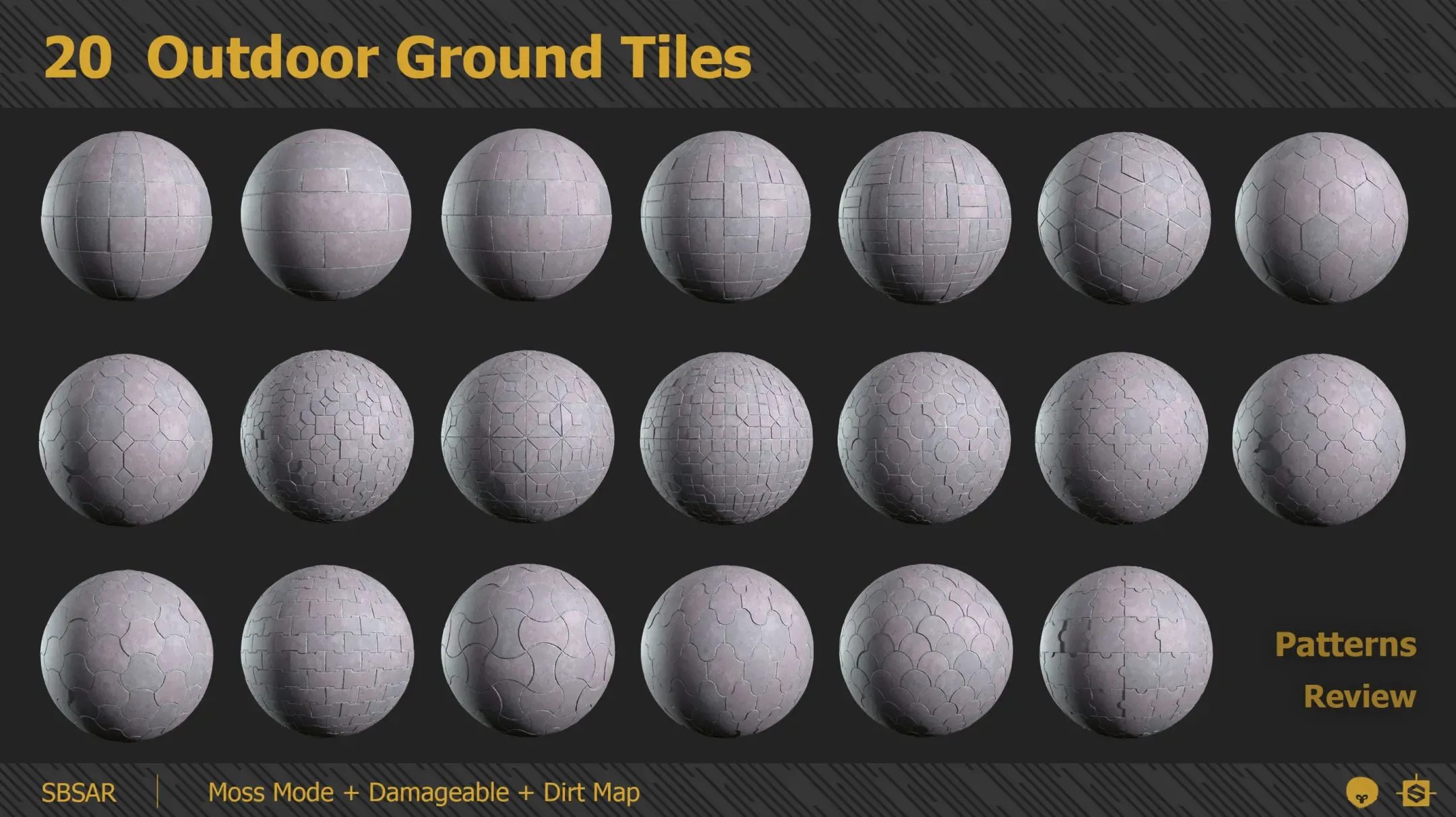 20 Outdoor Ground Tiles - FlippedNormals