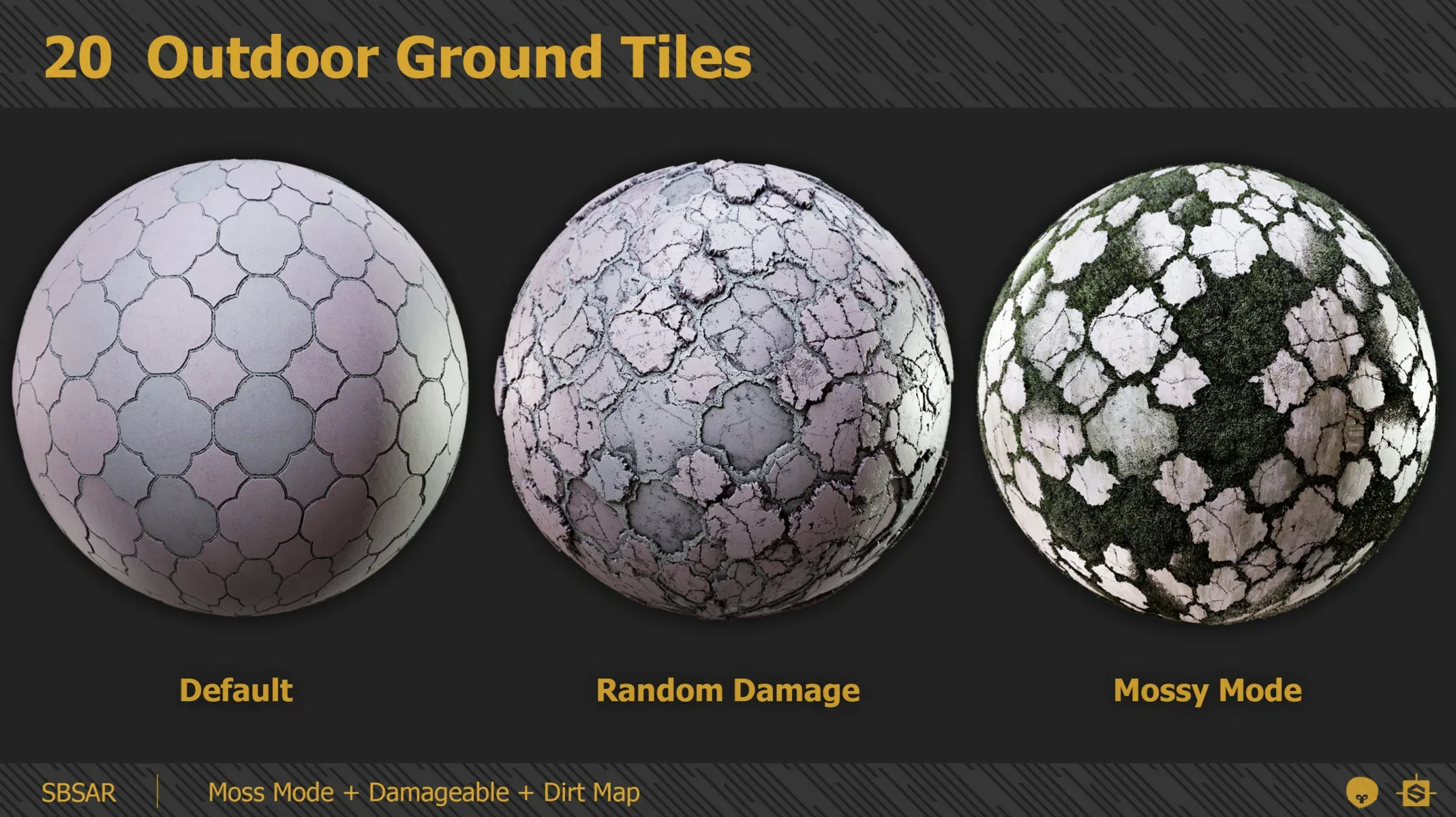20 Outdoor Ground Tiles - FlippedNormals