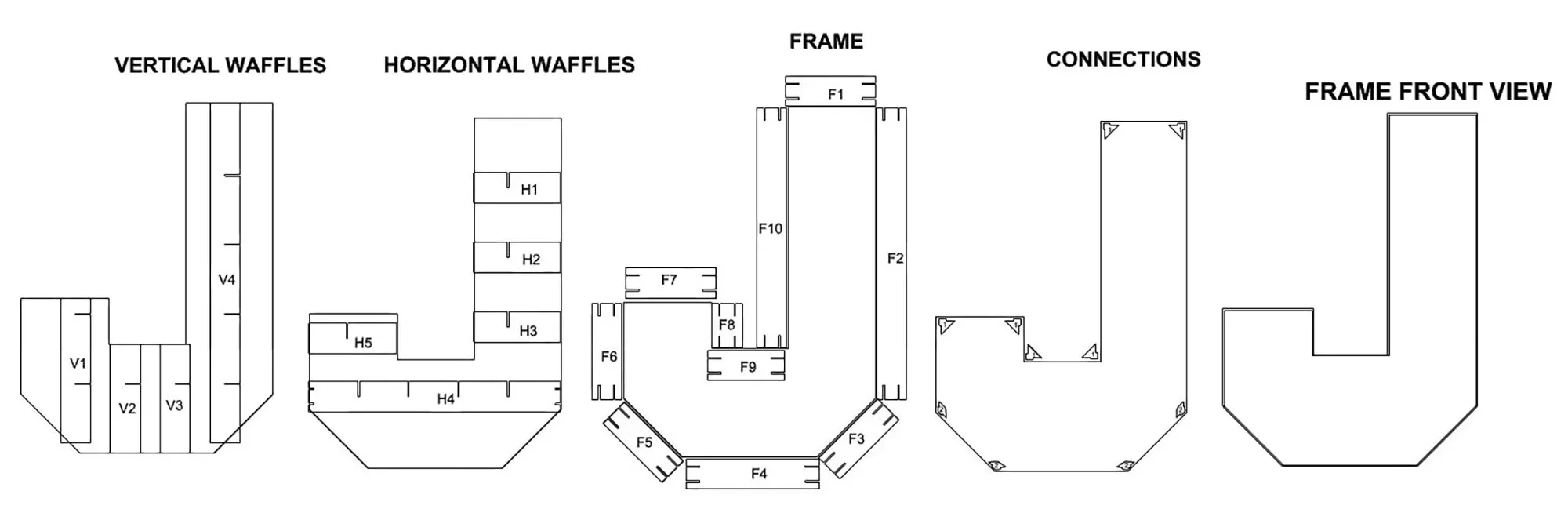 waffle shelf letter "I" - FlippedNormals