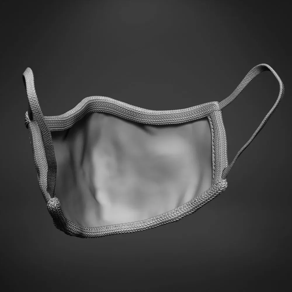 Pandemic mask N95 highpoly zbrush - FlippedNormals