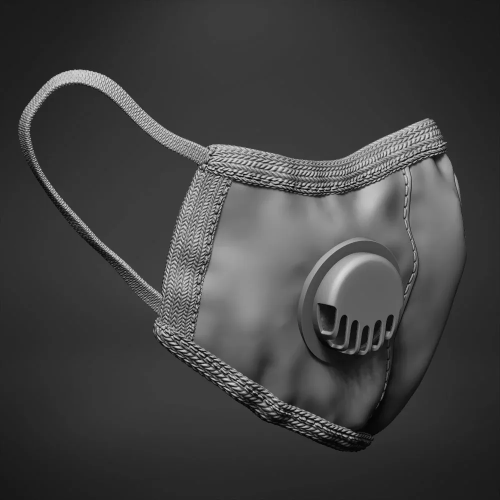 Pandemic mask N95 highpoly zbrush - FlippedNormals