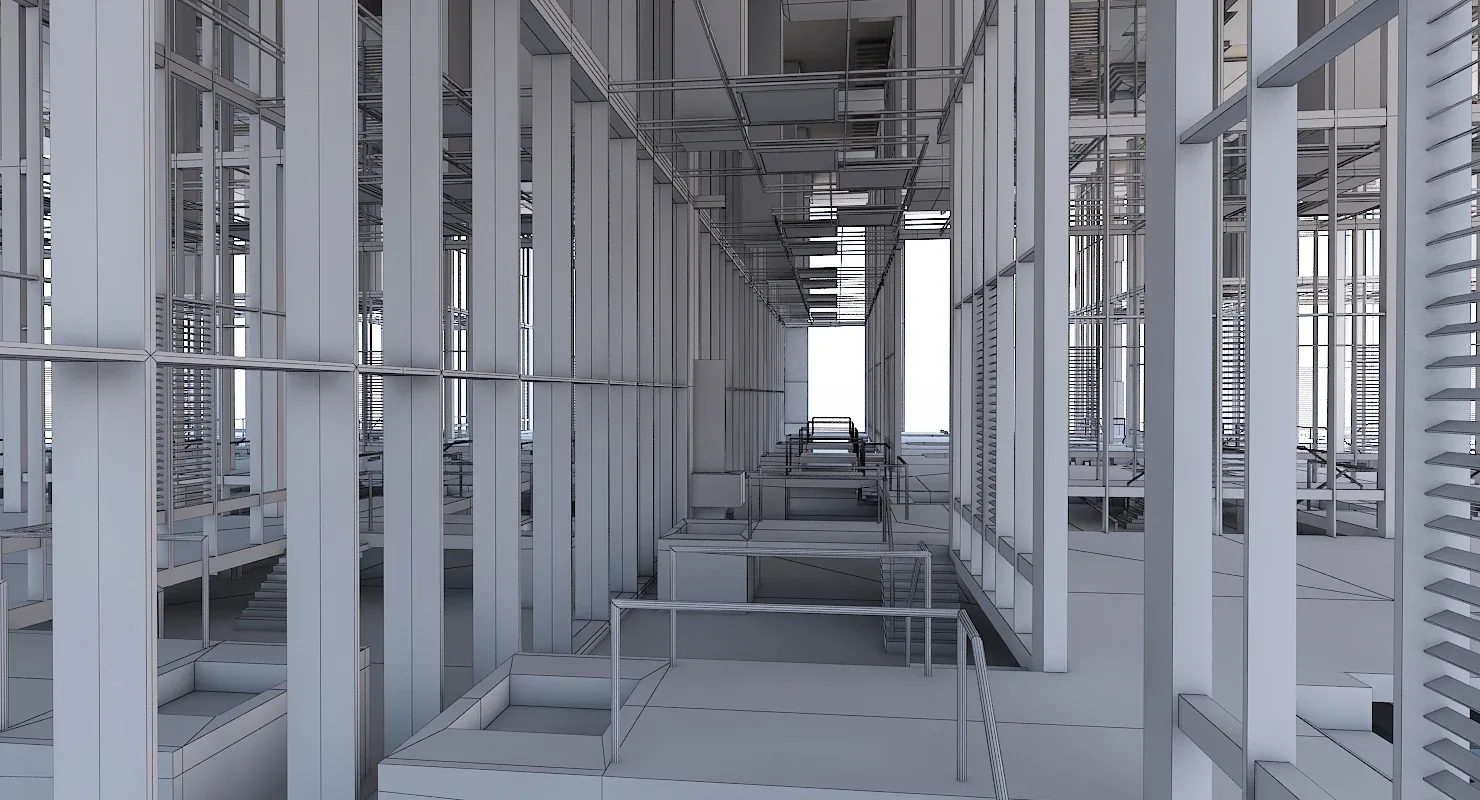 3D Building Structure Interior - FlippedNormals