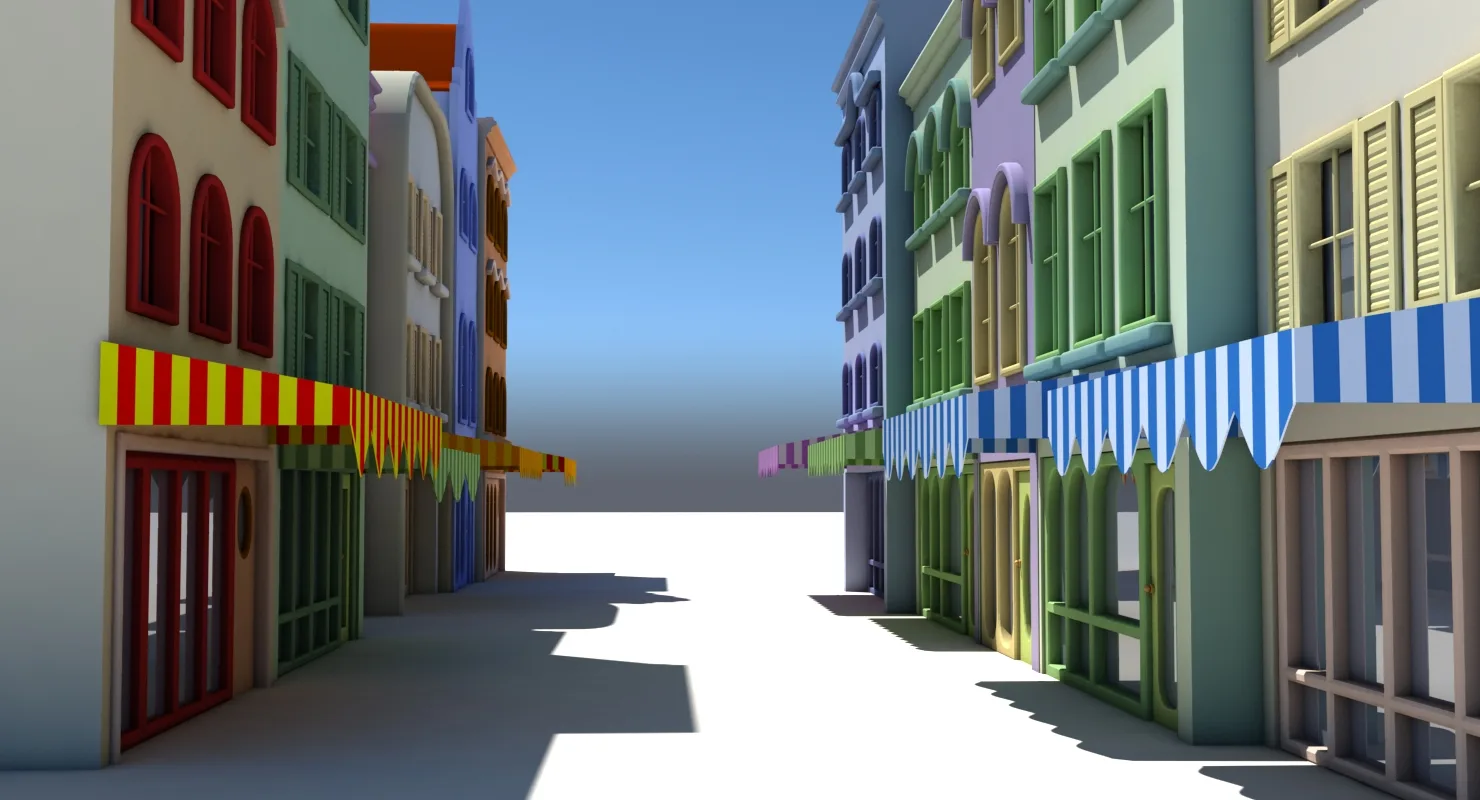 3D Cartoon Buildings - FlippedNormals