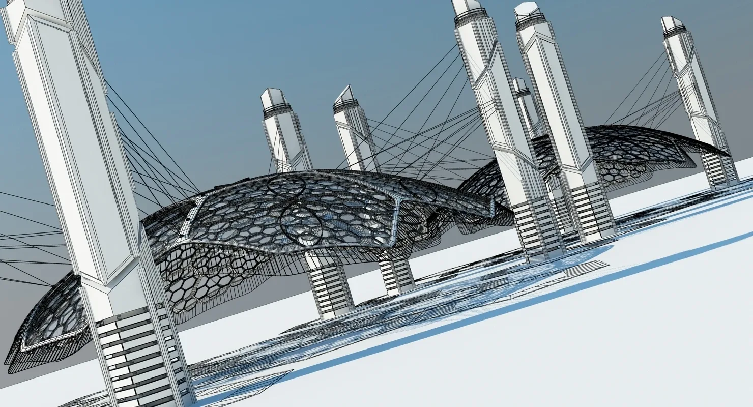Futuristic Architectural Structure - FlippedNormals
