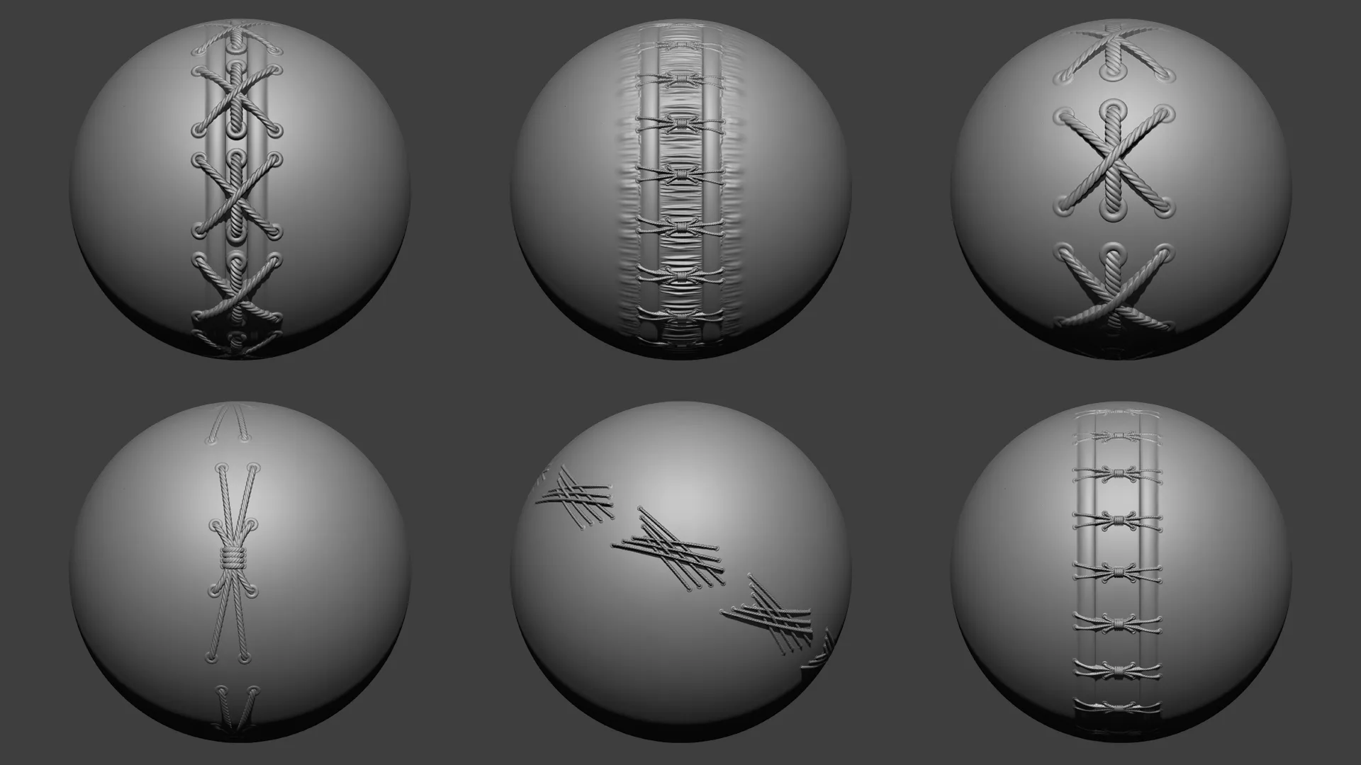 200 Seams And Stitches Brushes - FlippedNormals