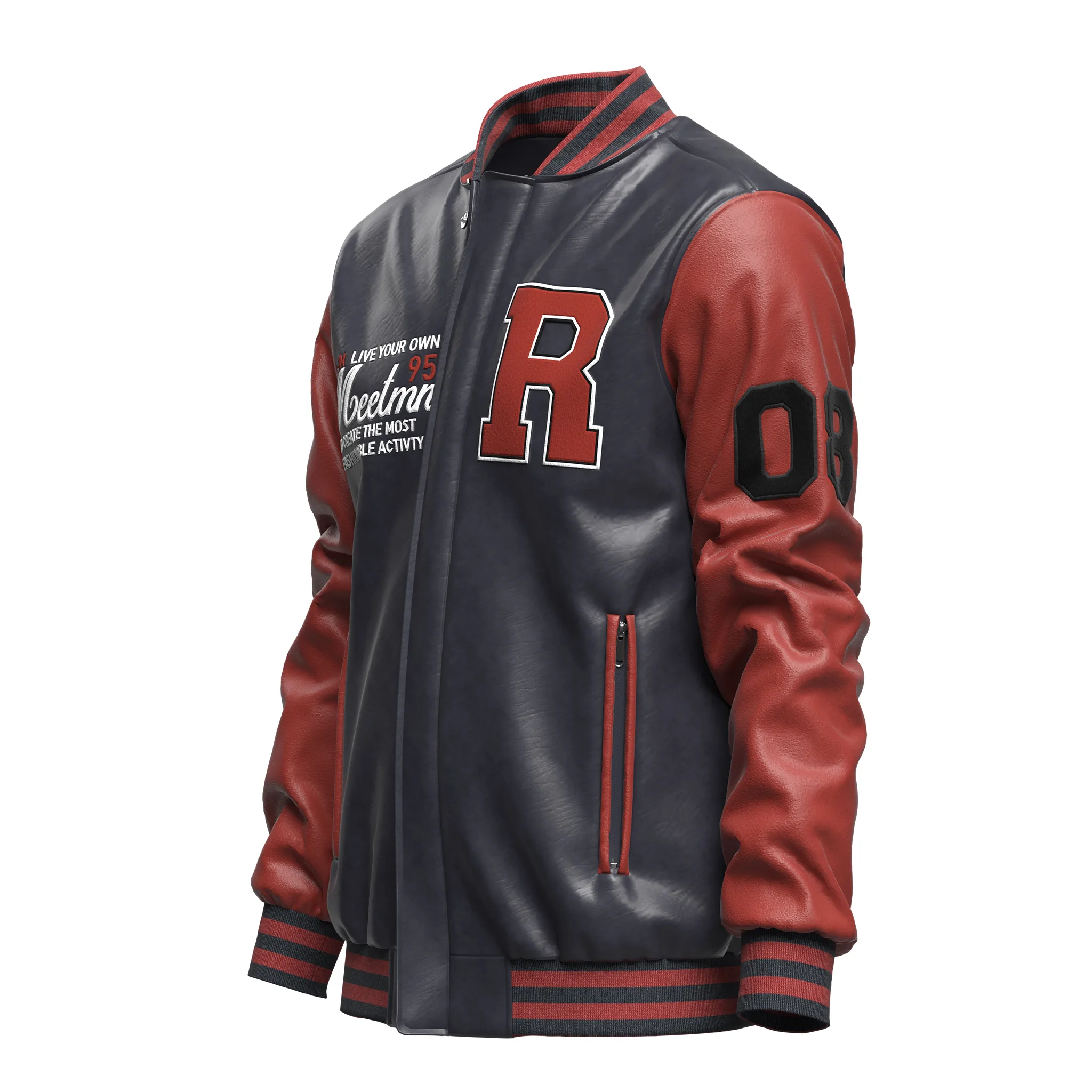 Jacket Men Embroidery Baseball - FlippedNormals