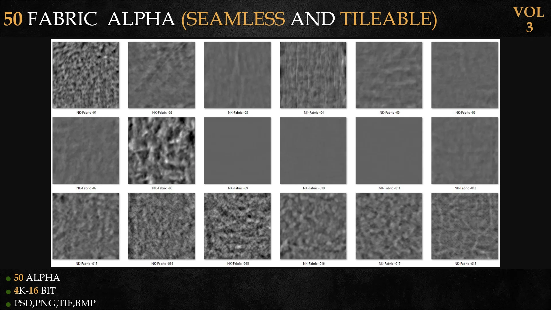 50 FABRIC ALPHA (SEAMLESS AND TILEABLE)-VOL - FlippedNormals
