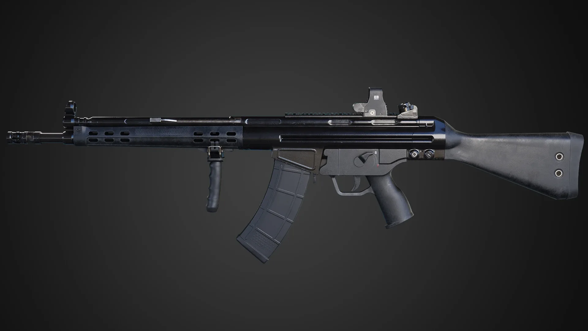 PTK-18 Rifle Low-poly 3D model - FlippedNormals