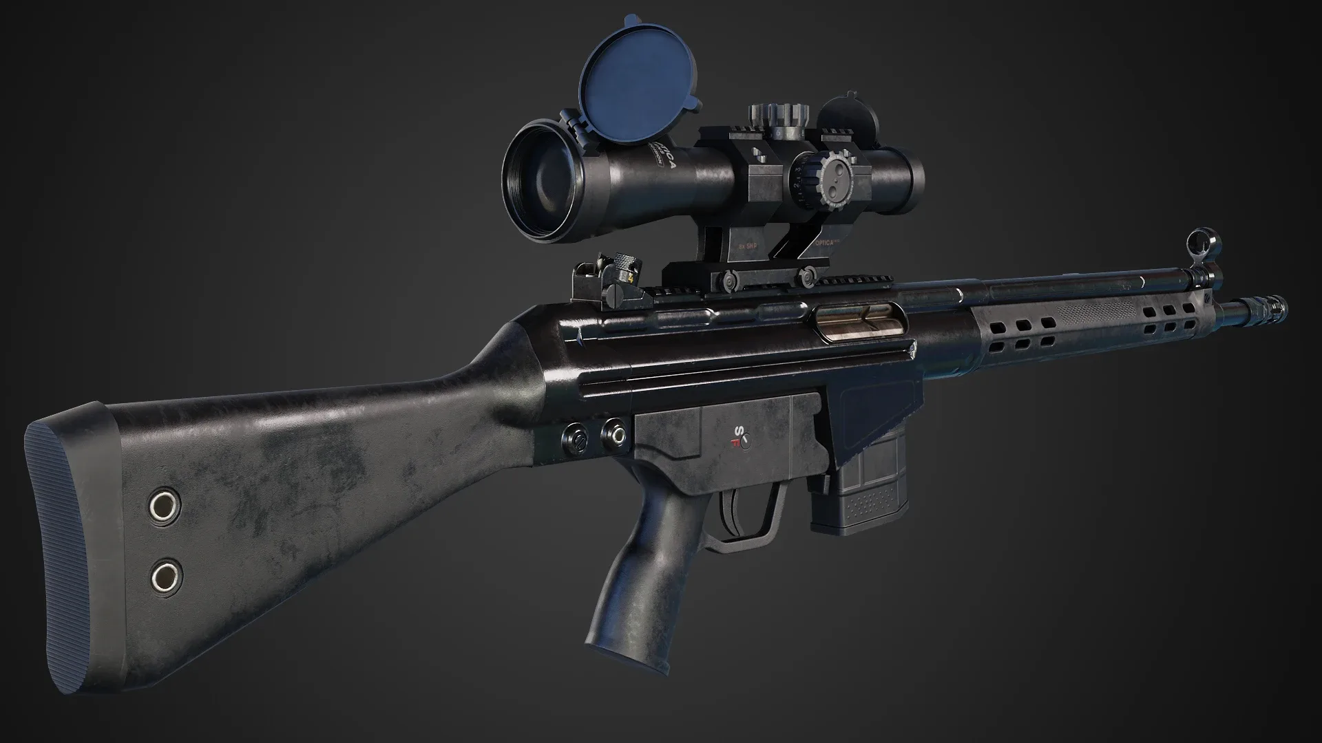 PTK-18 Rifle Low-poly 3D model - FlippedNormals