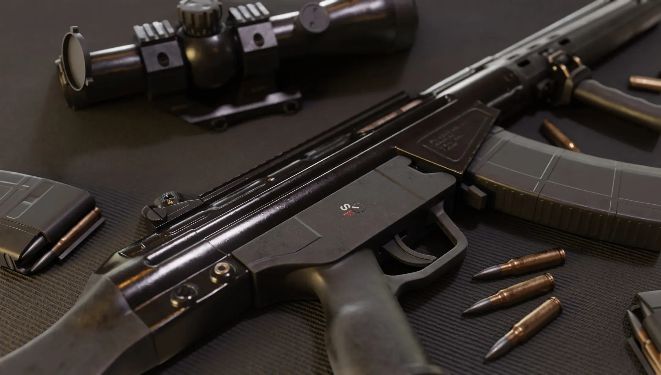 PTK-18 Rifle Low-poly 3D model - FlippedNormals