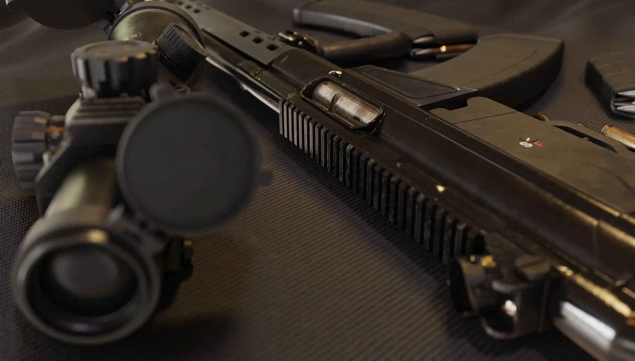 PTK-18 Rifle Low-poly 3D model - FlippedNormals