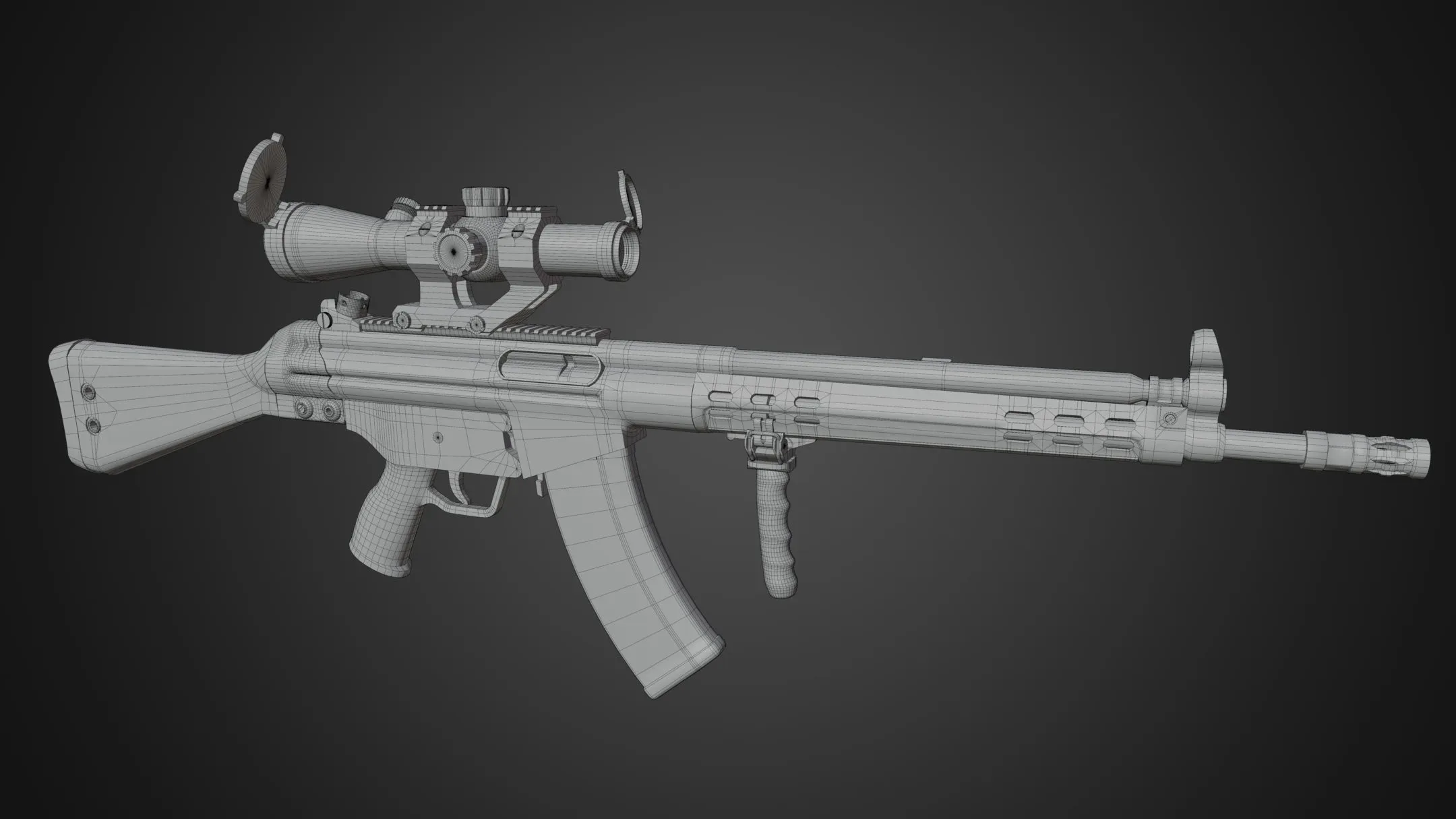PTK-18 Rifle Low-poly 3D model - FlippedNormals
