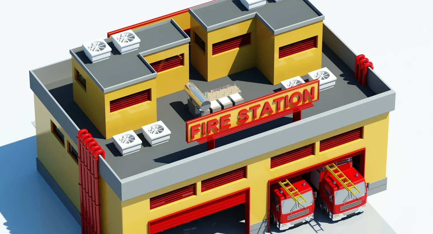 Fire Station Building Symbol - FlippedNormals