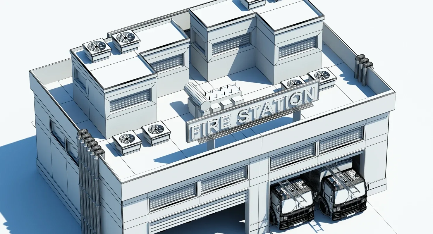 Fire Station Building Symbol - FlippedNormals