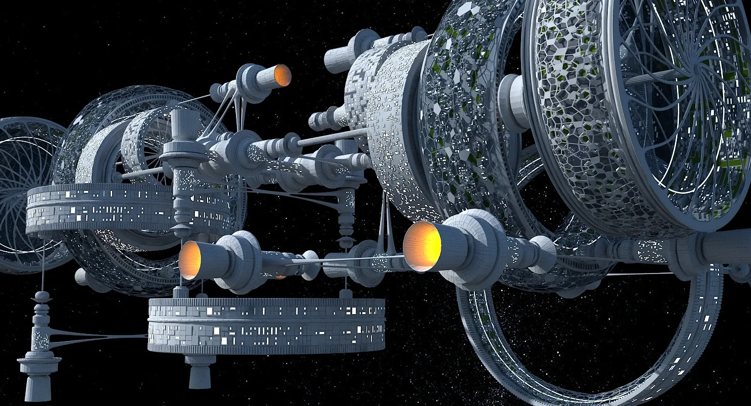 3D Space Colony model - FlippedNormals