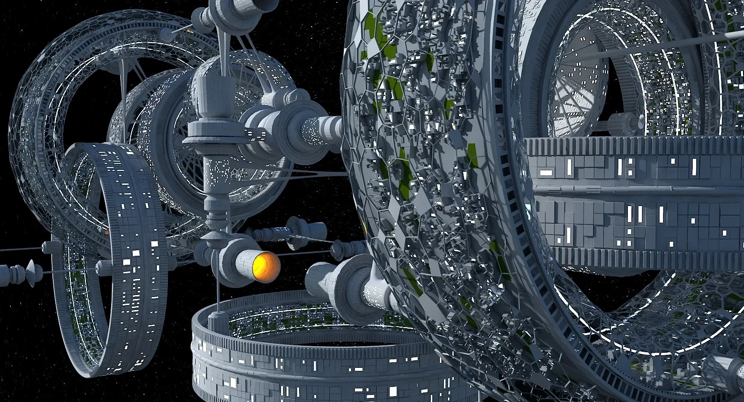 3D Space Colony model - FlippedNormals