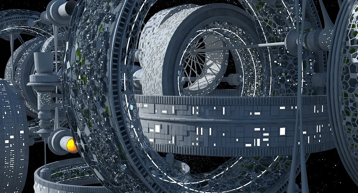 3D Space Colony model - FlippedNormals