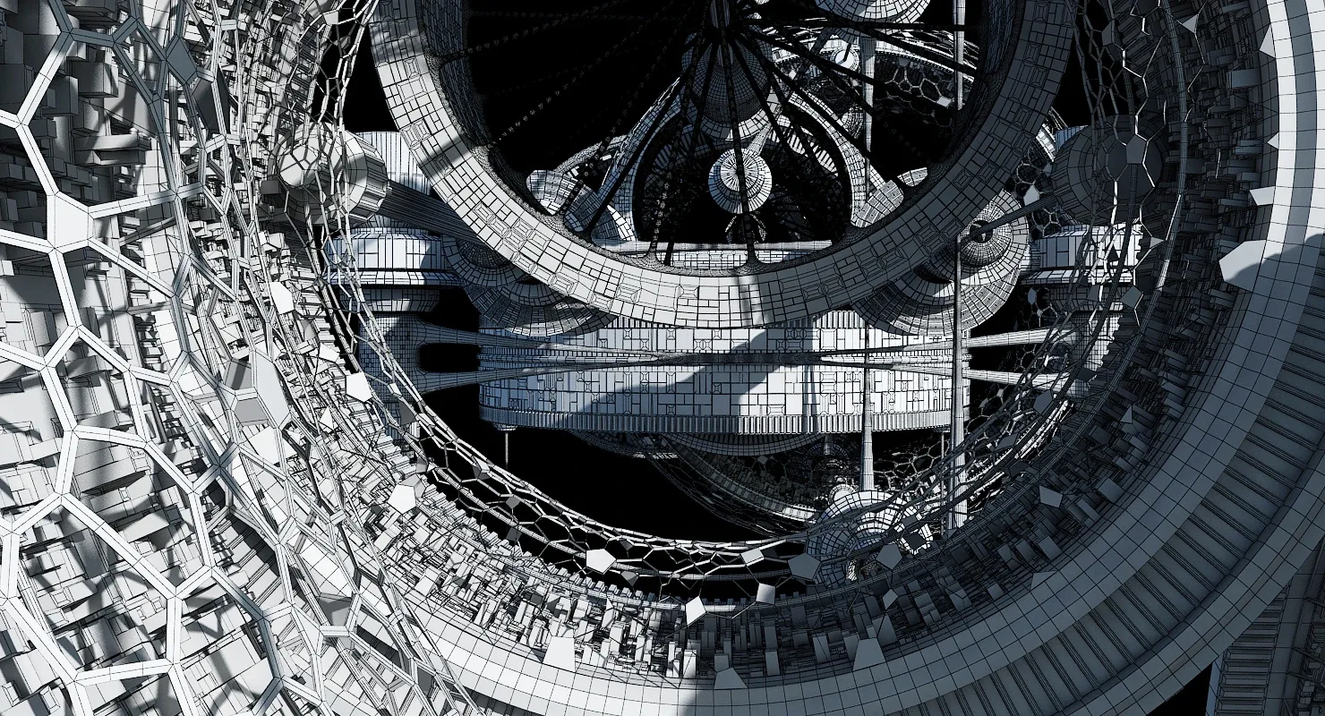 3D Space Colony model - FlippedNormals