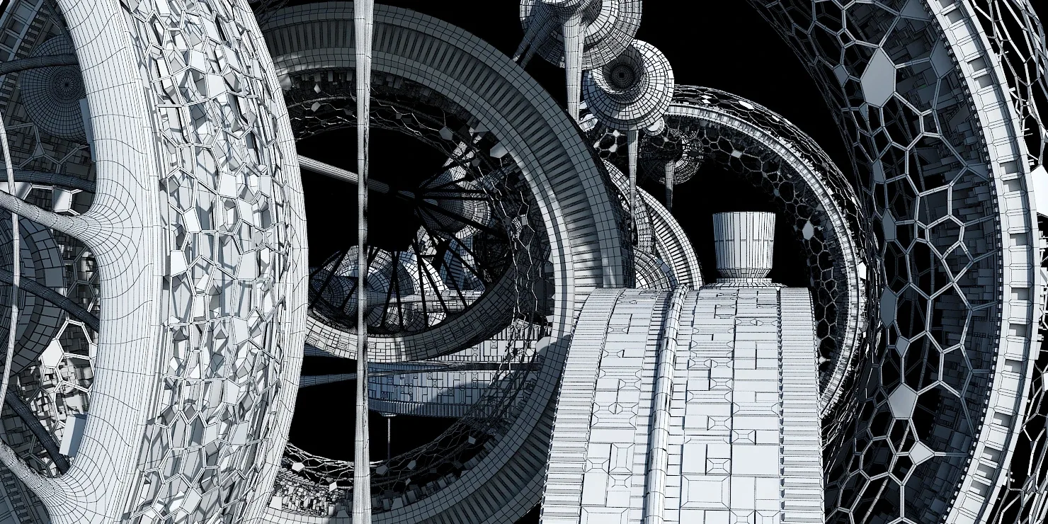 3D Space Colony model - FlippedNormals