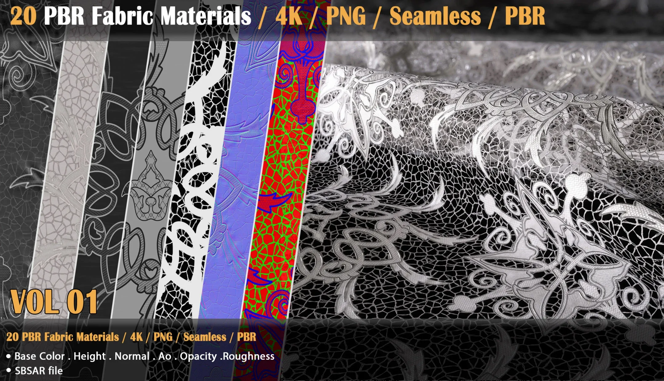 20 PBR Fabric Materials / 4K / - FlippedNormals