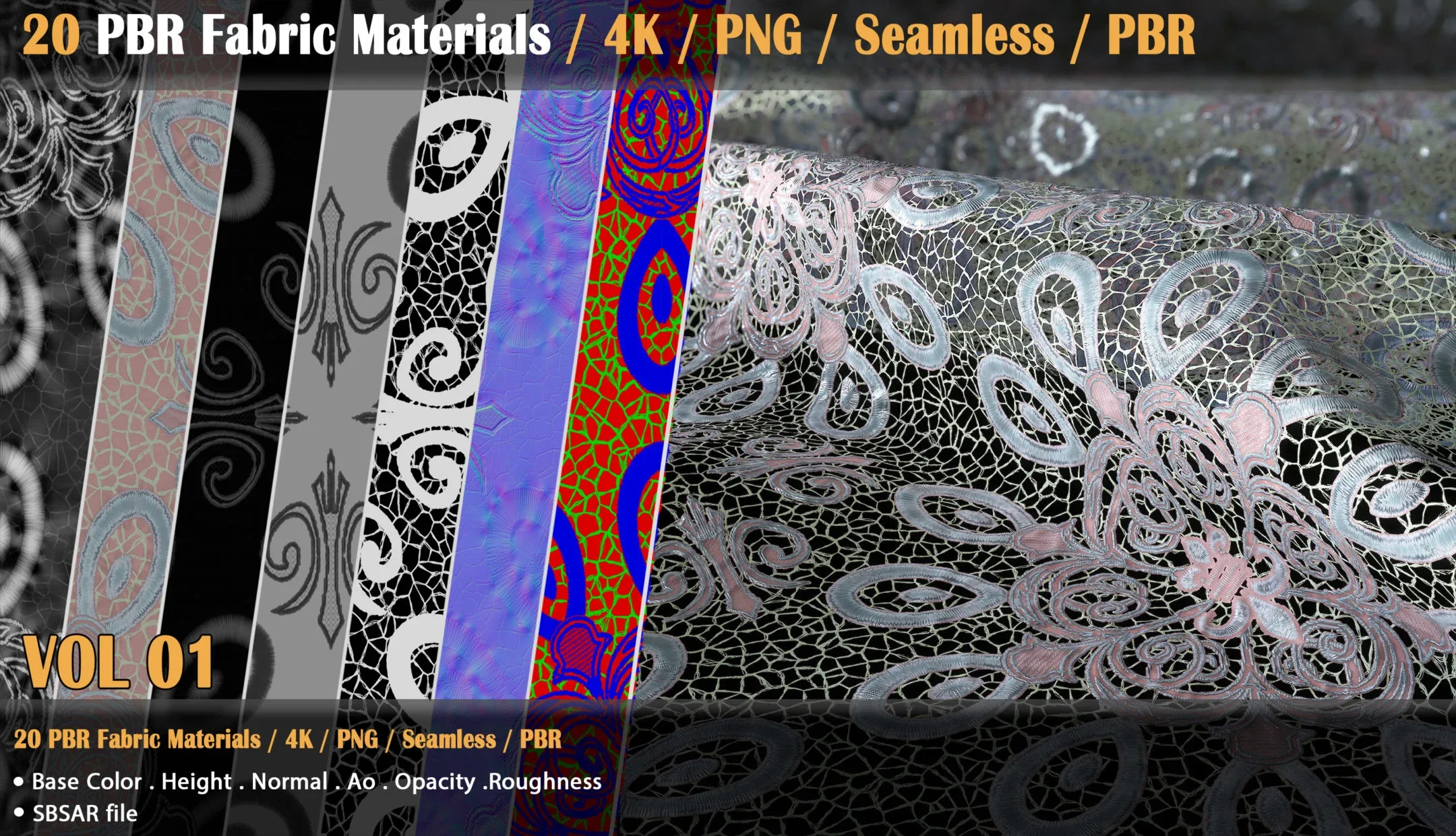 20 PBR Fabric Materials / 4K / - FlippedNormals