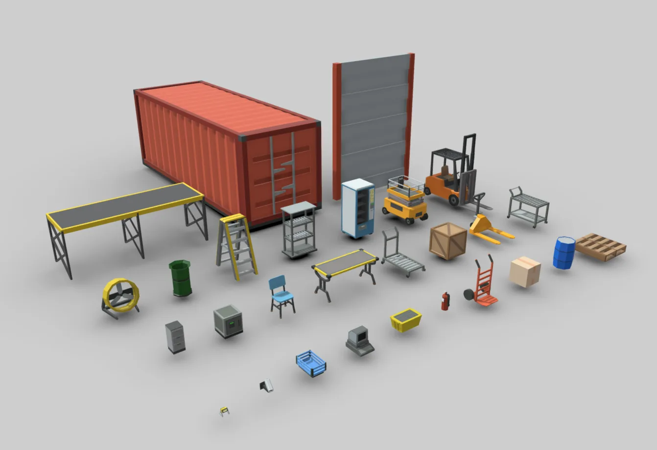 Low-Poly Warehouse Props - FlippedNormals