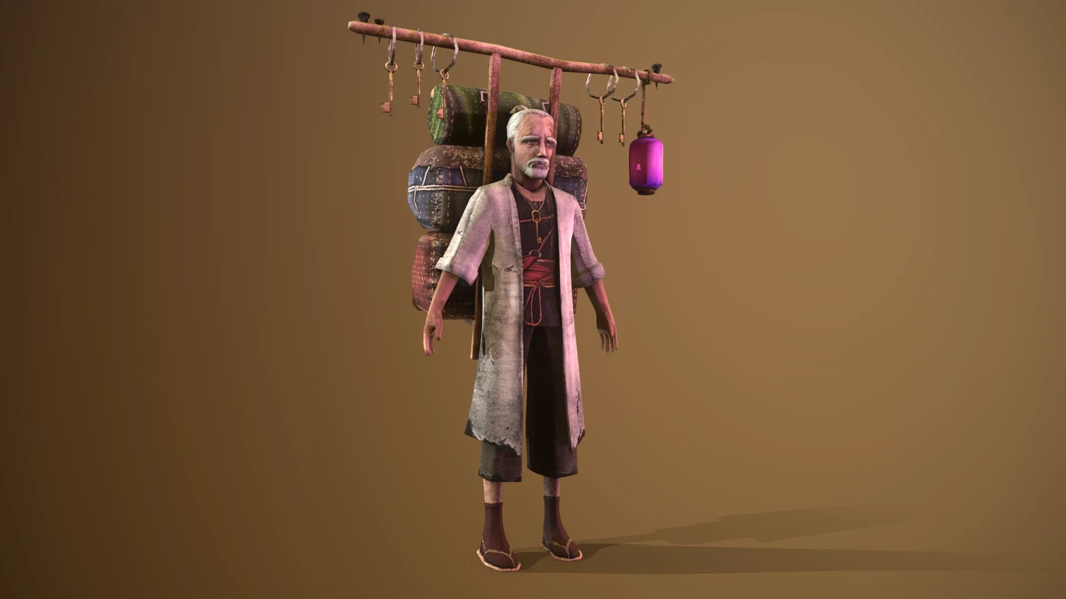 Old Merchant Rigged character - FlippedNormals