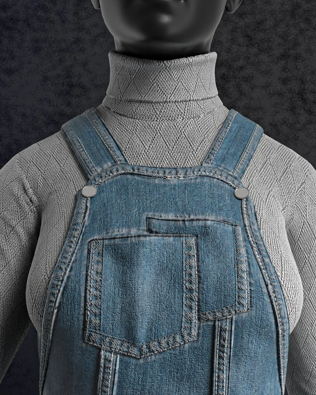 Female denim overall (Marvelous - FlippedNormals