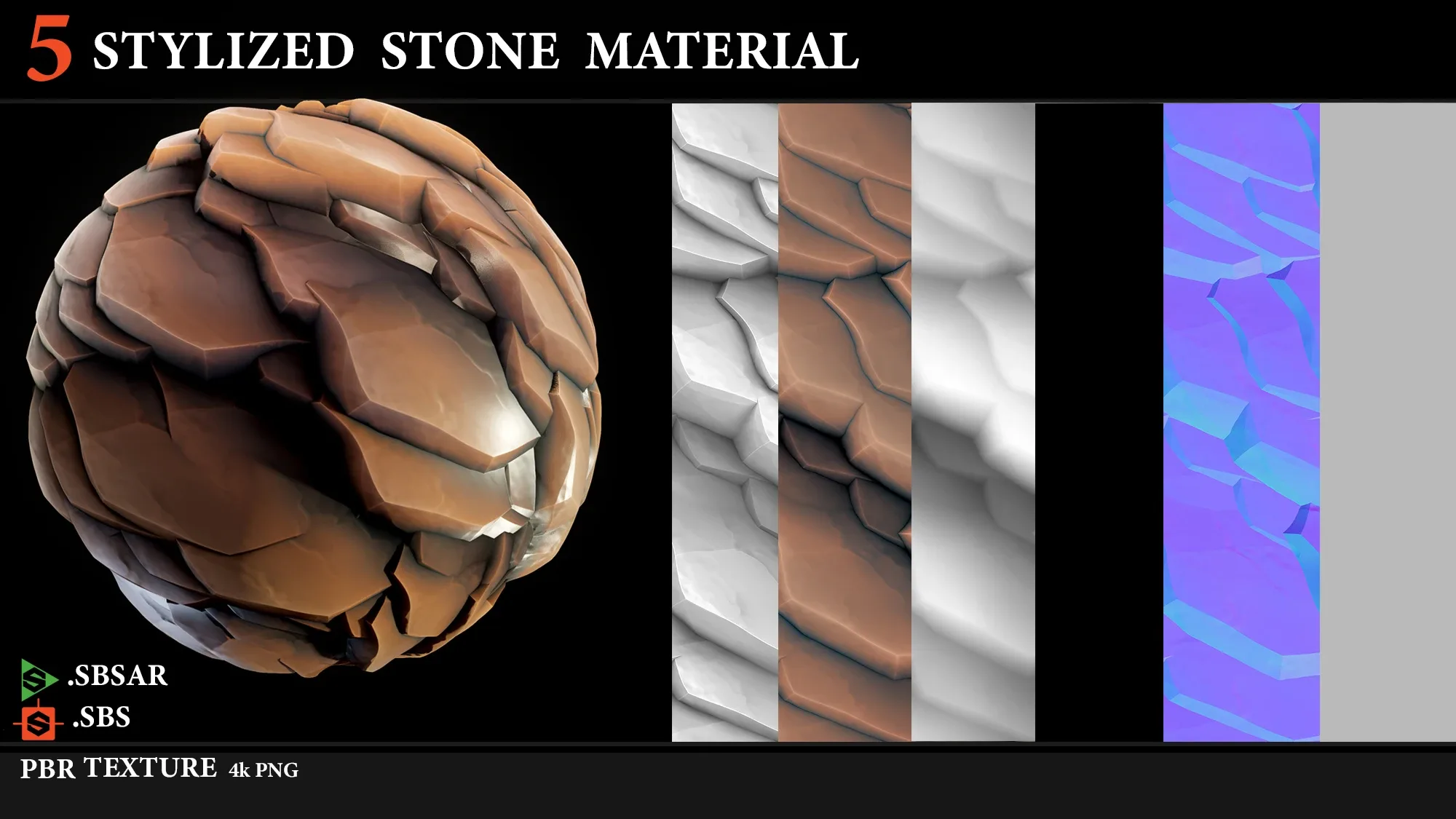 5 Stylized Stone Material - FlippedNormals