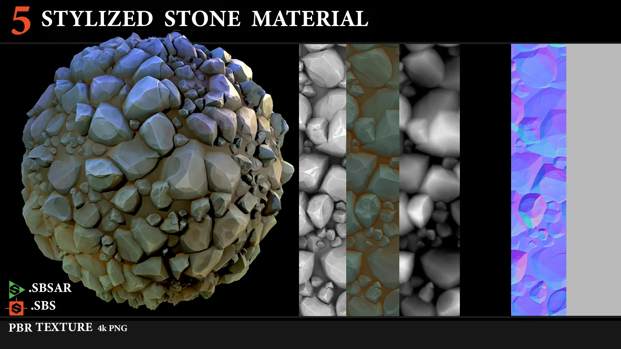 5 Stylized Stone Material - FlippedNormals
