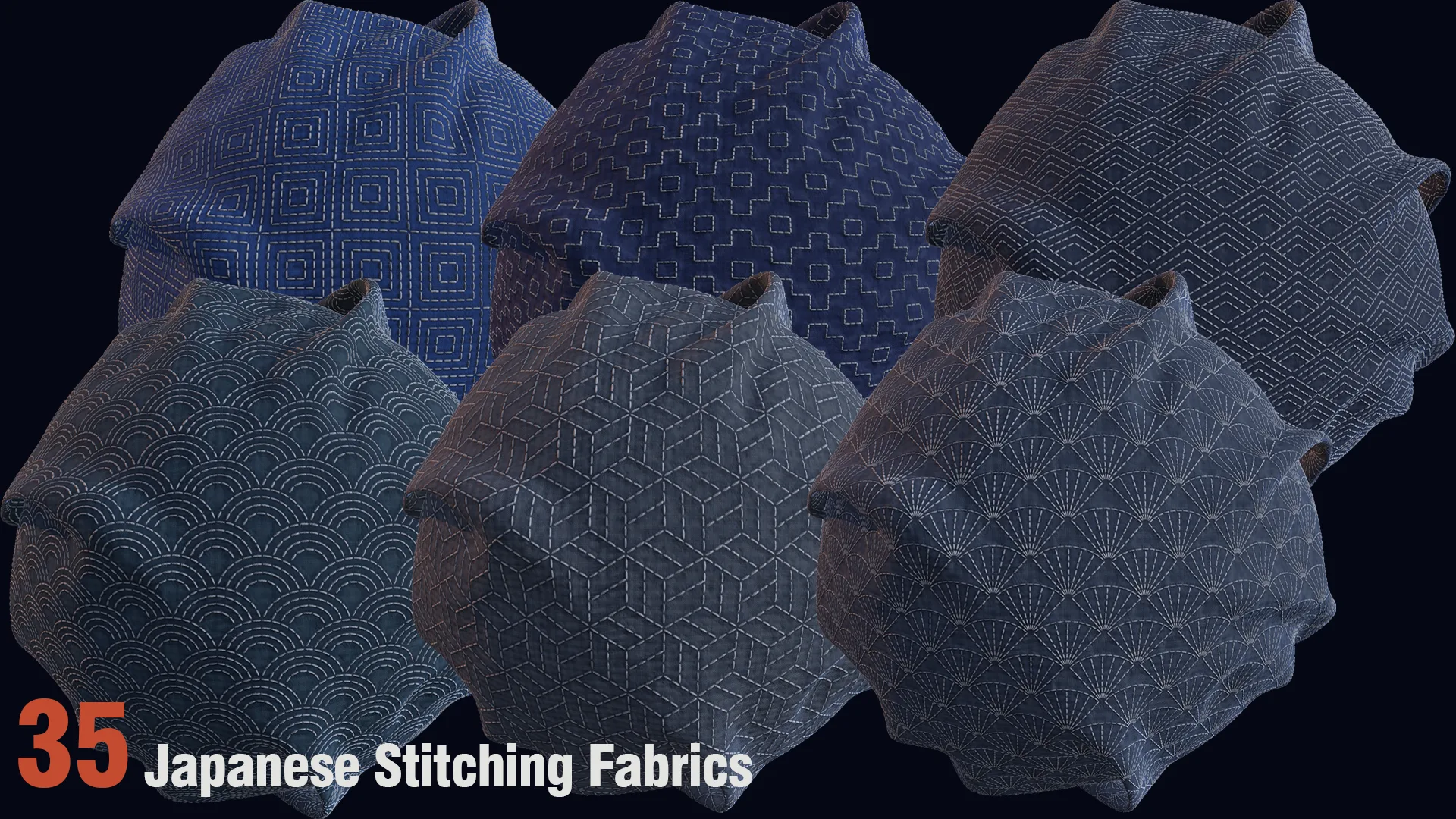 35 Japanese Stitching Fabrics - FlippedNormals