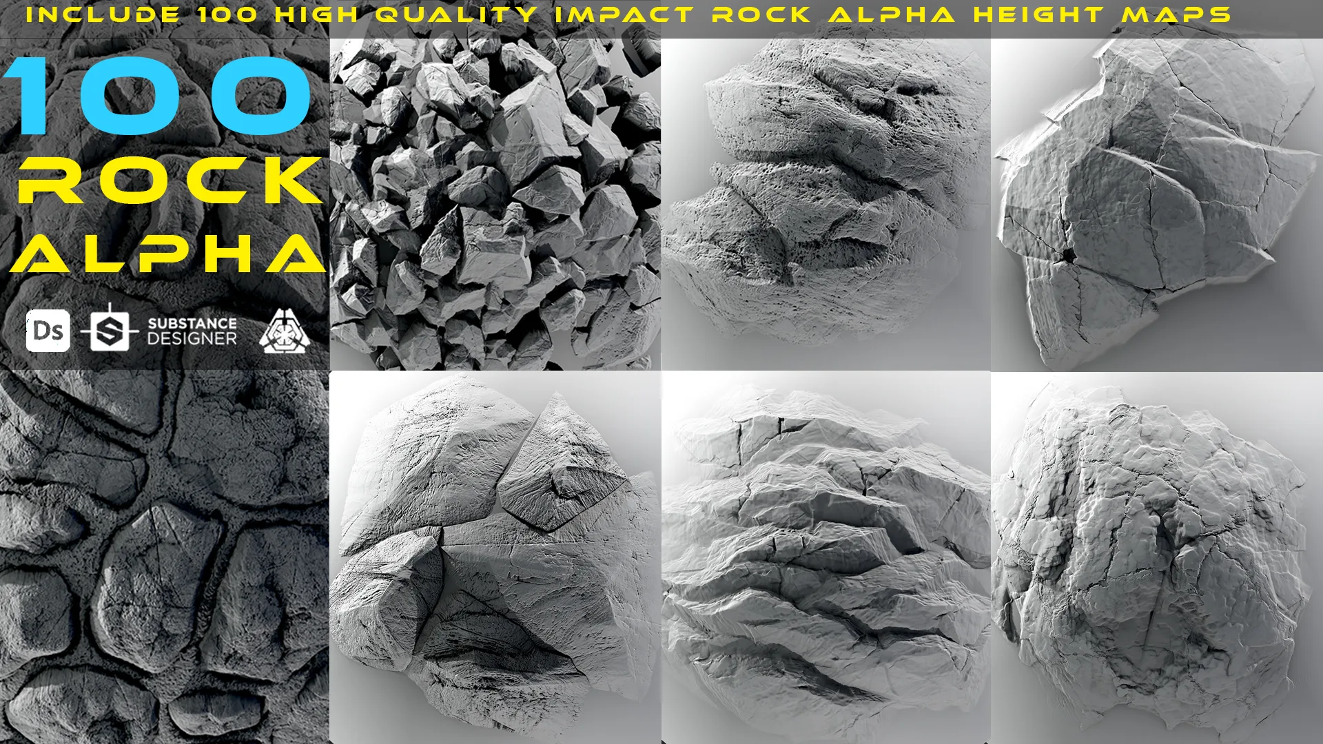 100 Rock Alpha - FlippedNormals