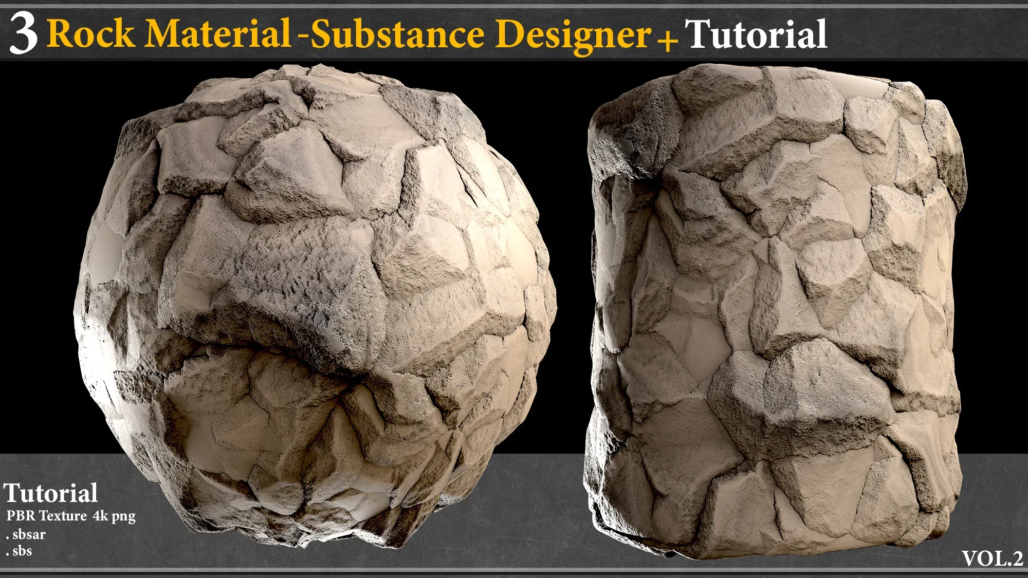 3 Rock Material - Substance Designer+ - FlippedNormals