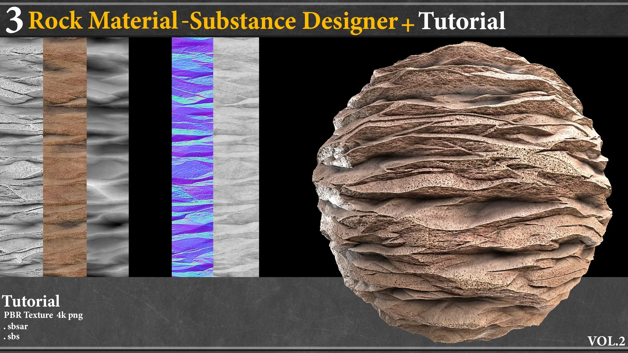 3 Rock Material - Substance Designer+ - FlippedNormals