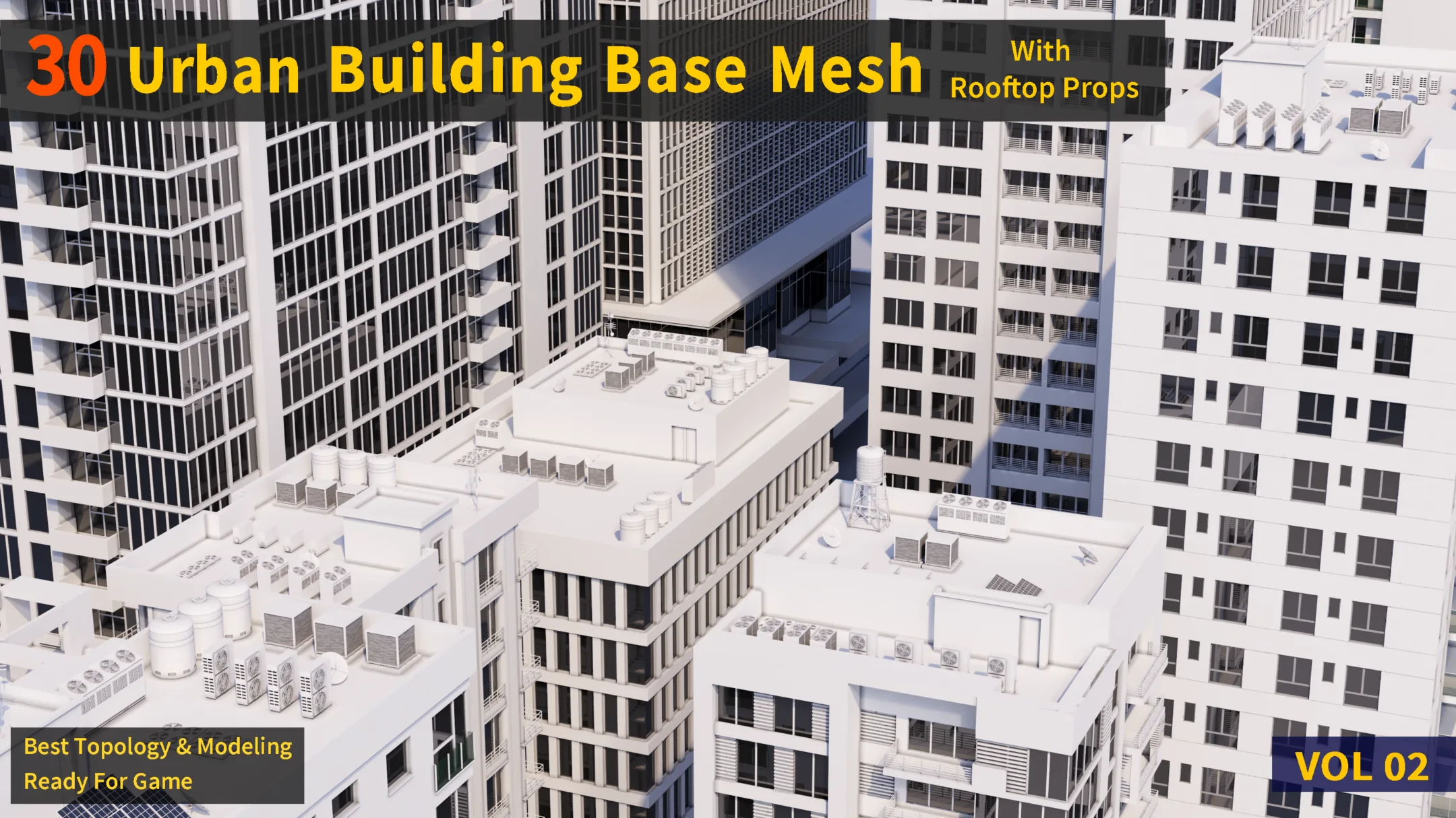 30 Urban Building Base Mesh (with - FlippedNormals