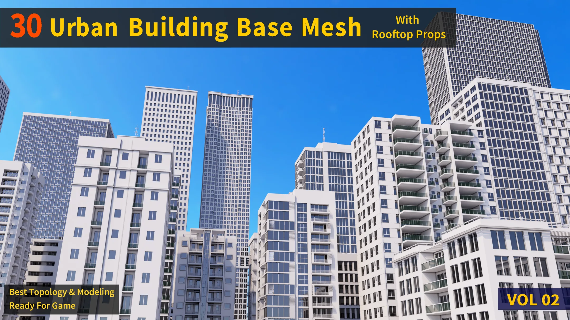 30 Urban Building Base Mesh (with - FlippedNormals