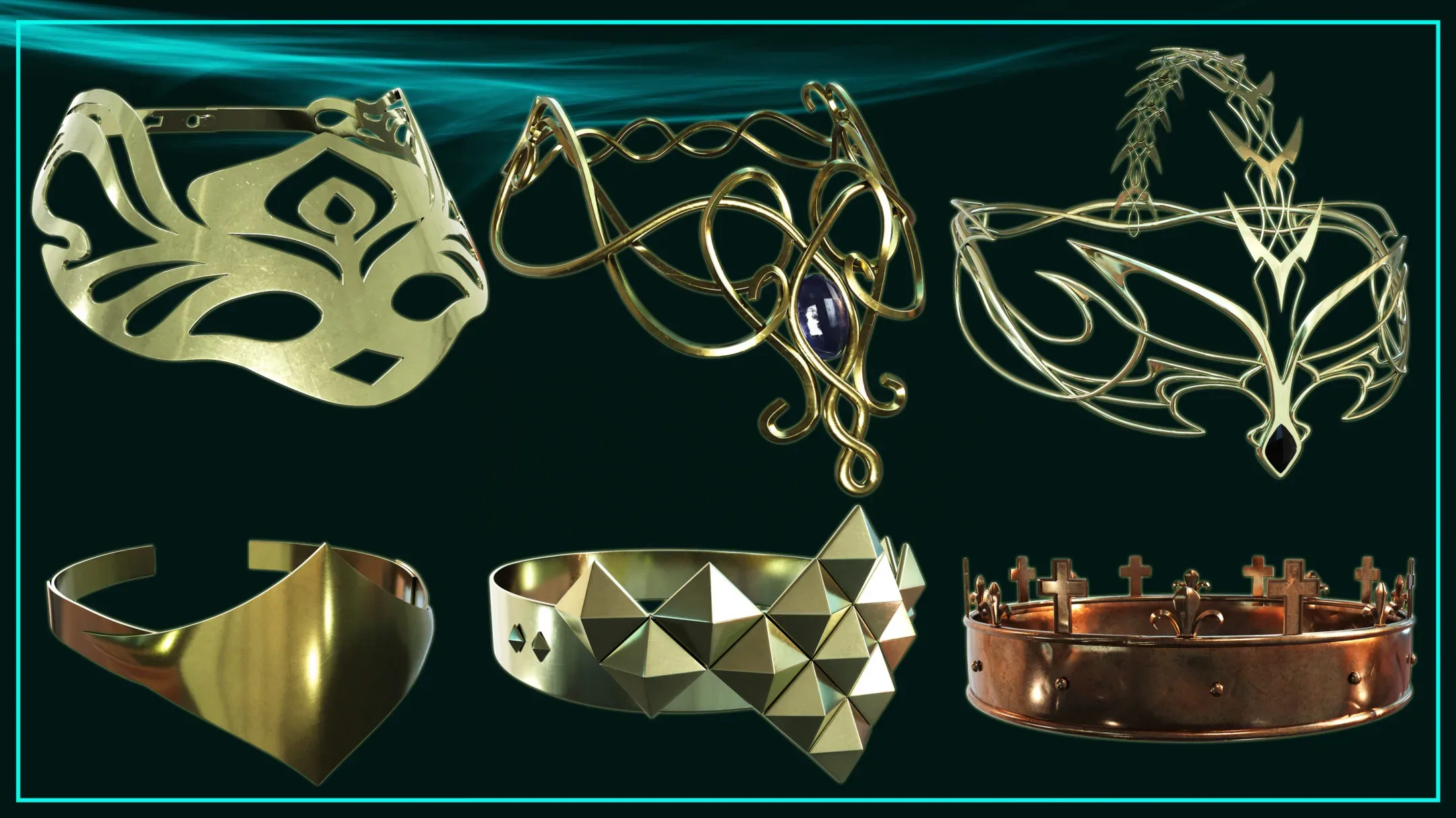 20 Fantasy Crown Base Mesh - FlippedNormals