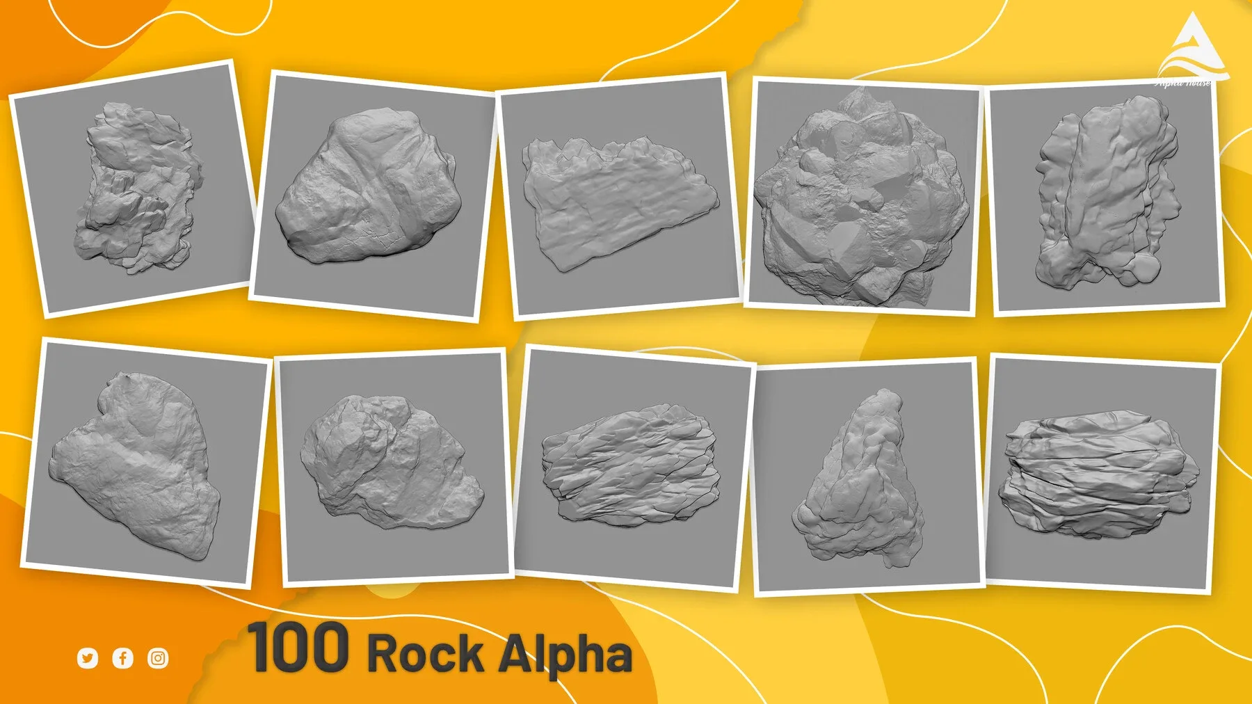 100 Rock Alpha - FlippedNormals