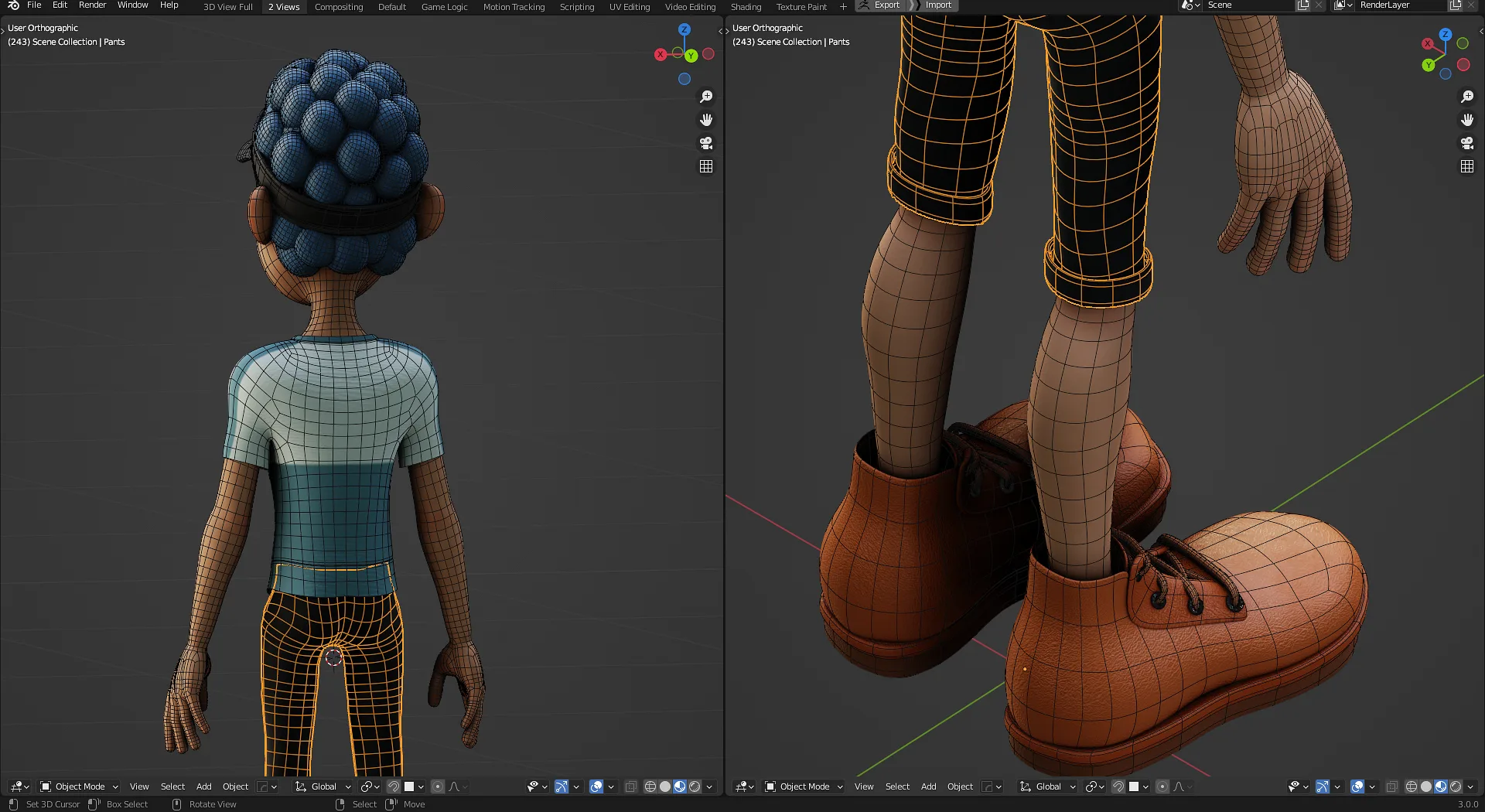 3D Modeling - Boy - Luke - Blender - FlippedNormals
